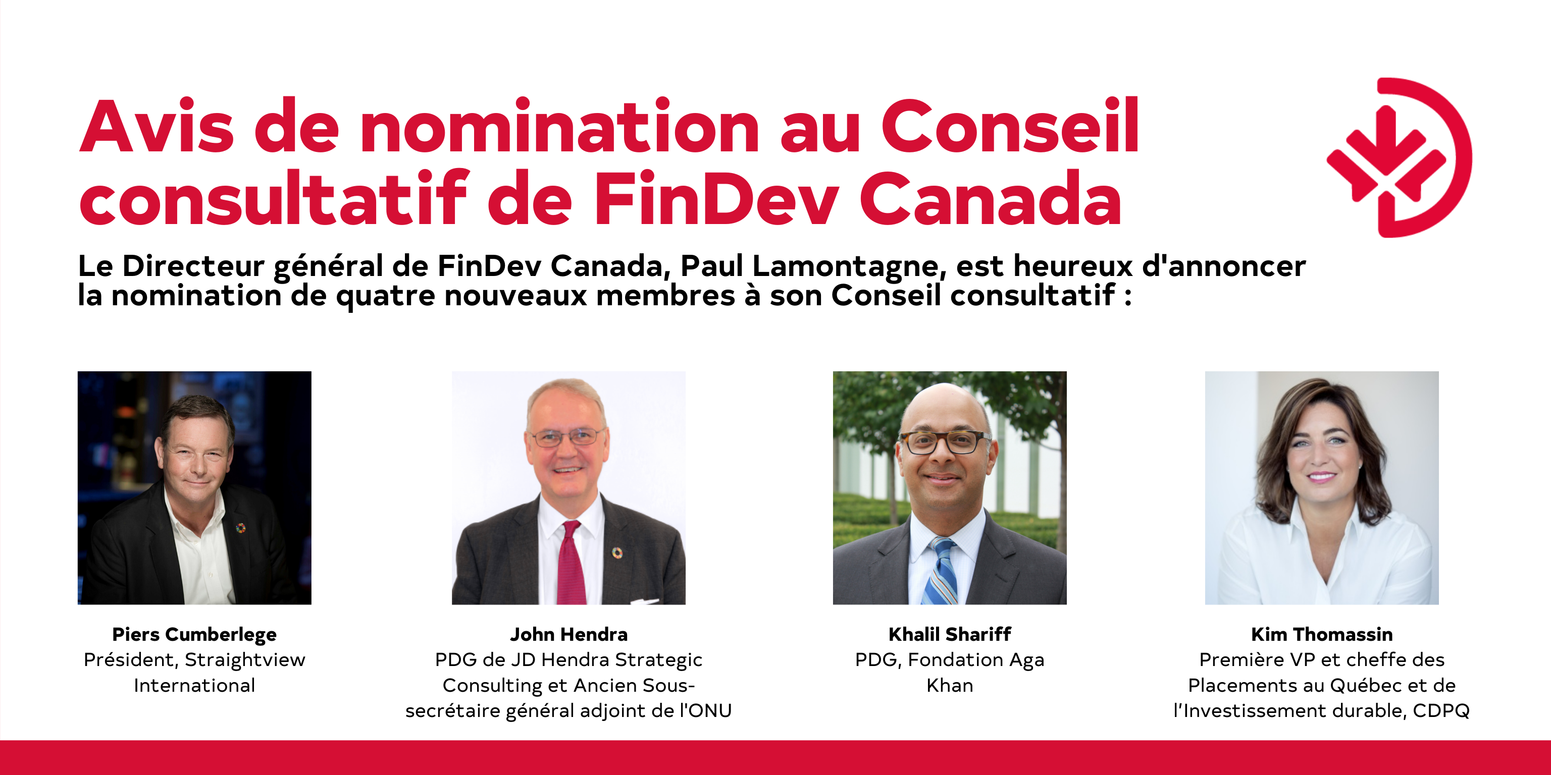Des leaders du financement du développement nommés au conseil consultatif de FinDev Canada ...